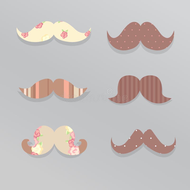 Cute mustaches. Vector stock vector. Illustration of stripes - 60372752