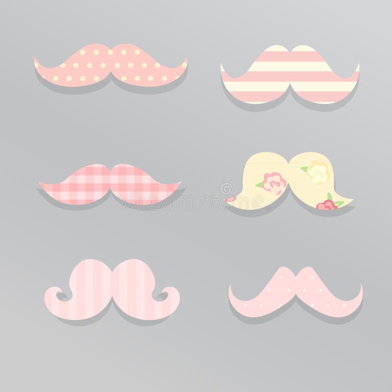 Cute mustaches. Vector stock vector. Illustration of chic - 60372950