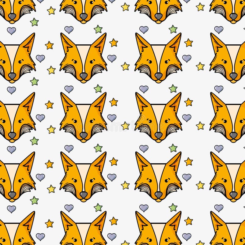 Cute Natural Fox Background Design Stock Vector - Illustration of ...