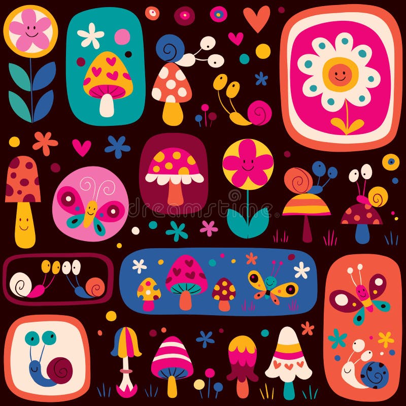 Cute nature pattern stock vector. Illustration of leaf - 26937289