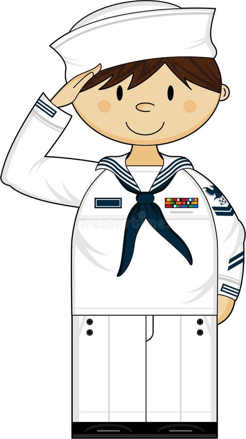 Cute Navy Sailor stock vector. Illustration of warfare - 95006872