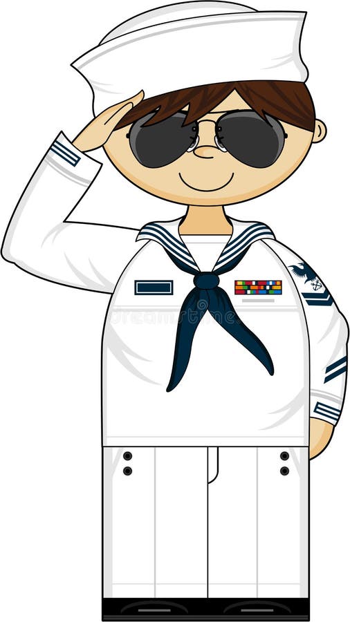 Cute Navy Sailor stock vector. Illustration of seamen - 95006876