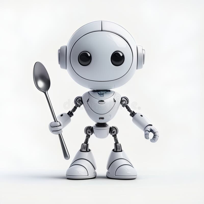 Robot kitchen assistant stock illustration. Illustration of android ...