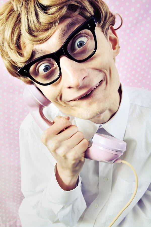Cute nerd stock photo. Image of joke, expression, male - 7595464