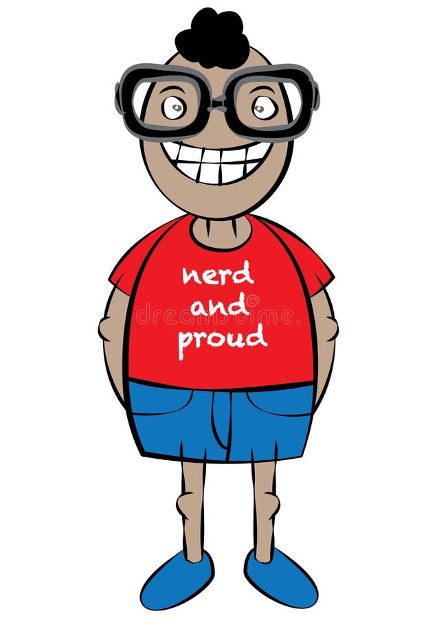 Cute Nerd Character Cartoon Stock Vector - Illustration of glasses ...