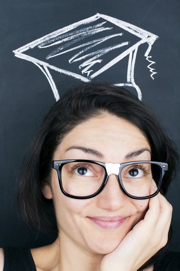 Nerd dreaming. stock photo. Image of education, depression - 36496764