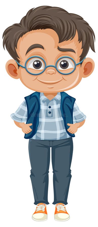 Cute Nerdy Boy Cartoon Character Stock Vector - Illustration of male ...
