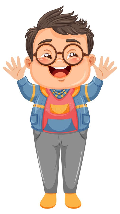 Cute Nerdy Boy Cartoon Character Stock Vector - Illustration of small ...