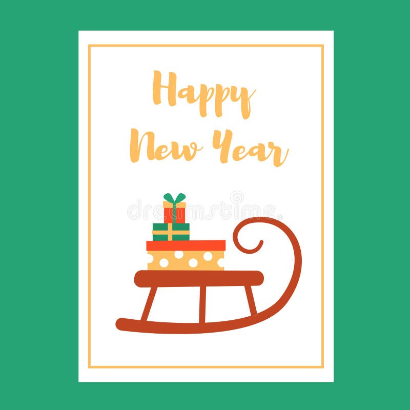 Cute New Years Card. Vector Illustration. Stock Vector - Illustration ...