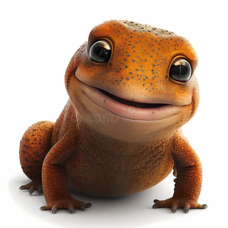 Cute Newt Cartoon. Generative AI Stock Illustration - Illustration of ...