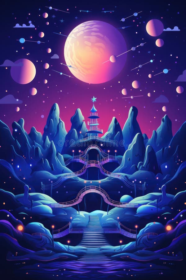 Cute Night Music Party Poster Template Stock Photo - Image of generated ...