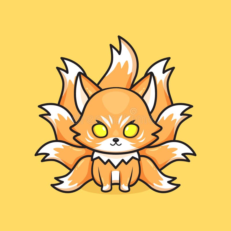 Cute Nine Tailed Fox Mascot Stock Vector - Illustration of character ... Cute Nine Tailed Fox Mascot Stock Vector - Illustration of character ...