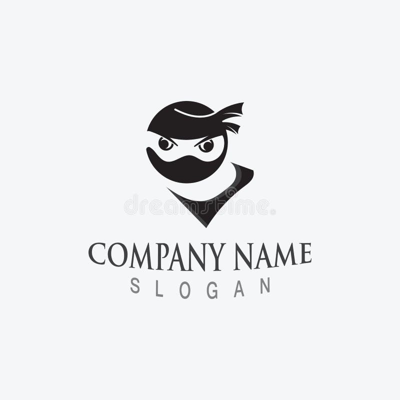 Cute Ninja Face Logo Character Design Template Vector Stock ...