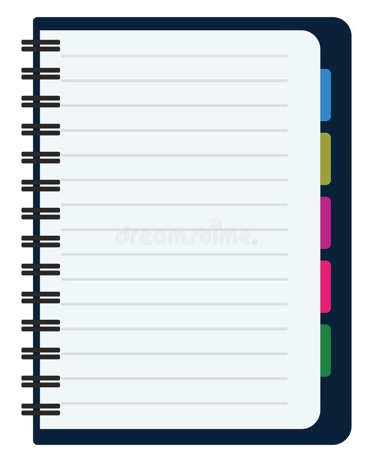 Cute notebook, icon stock vector. Illustration of vector - 261369471