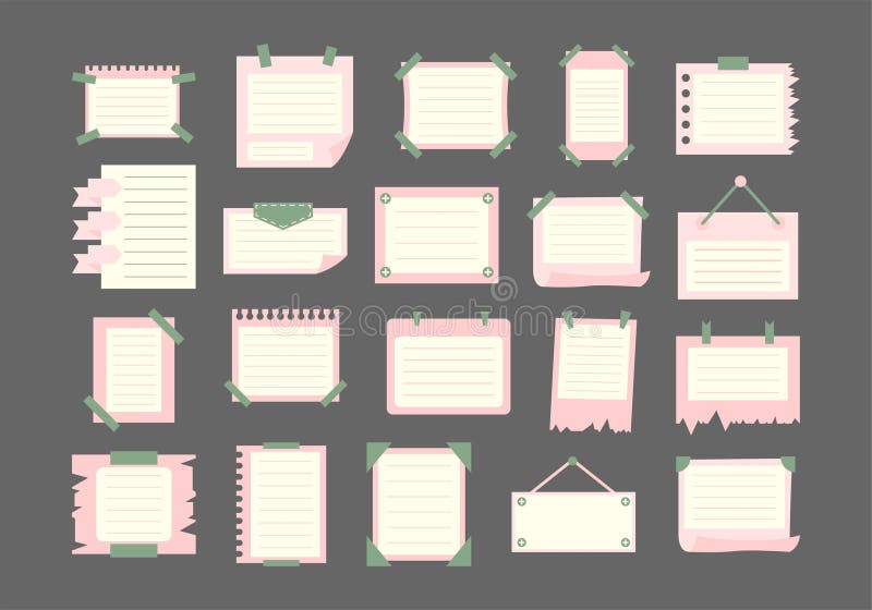 Notepad Paper Collection Stock Illustrations – 13,749 Notepad Paper ...