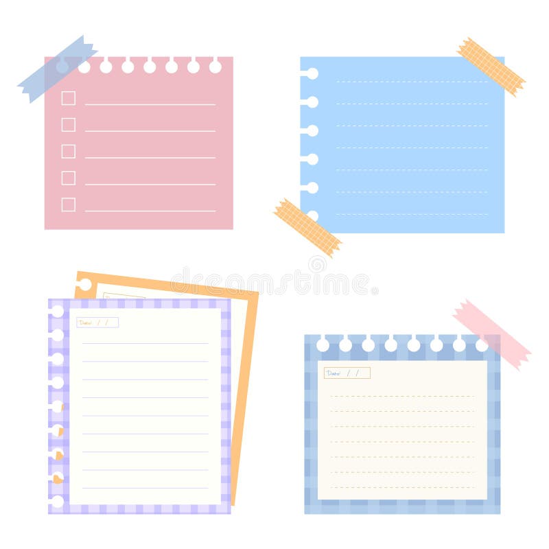 Cute Notepad, Paper Vector Illustration Stock Vector - Illustration of ...