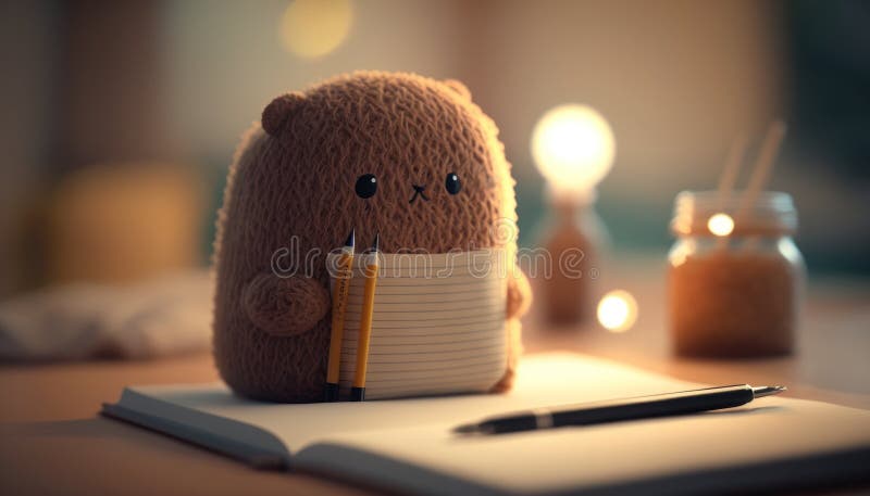 Cute Notepad with Table, Blur, Soft Light. Wallpaper Stock Illustration ...