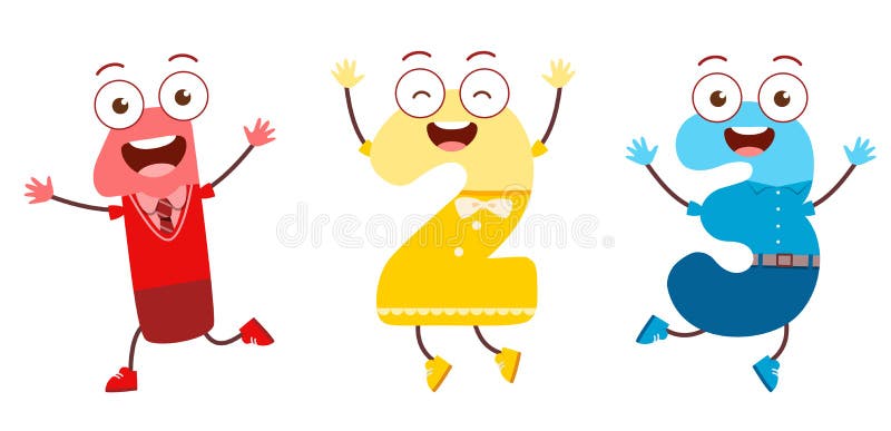 Cute Number Character Mascot for Kid Study Stock Vector - Illustration ...