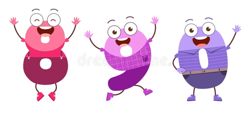 Cute Number Character Mascot for Kid Study Stock Vector - Illustration ...