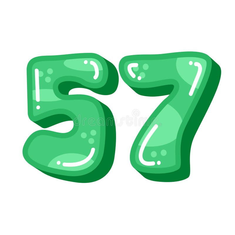 Cute Number 57 Fifty Seven Vector Illustration, Green Number 57 Clip ... Cute Number 57 Fifty Seven Vector Illustration, Green Number 57 Clip ...