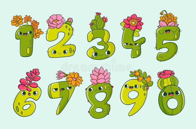 Cute Numbers in Hand Drawn Style Stock Illustration - Illustration of ...