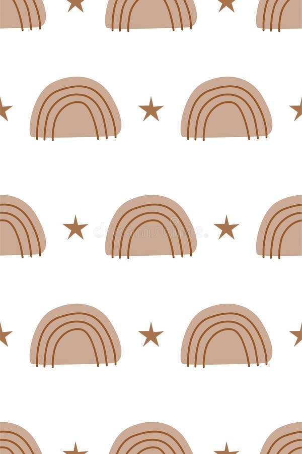 Nursery Rainbow Wall Art Poster. Boho Rainbow Seamless Pattern ...