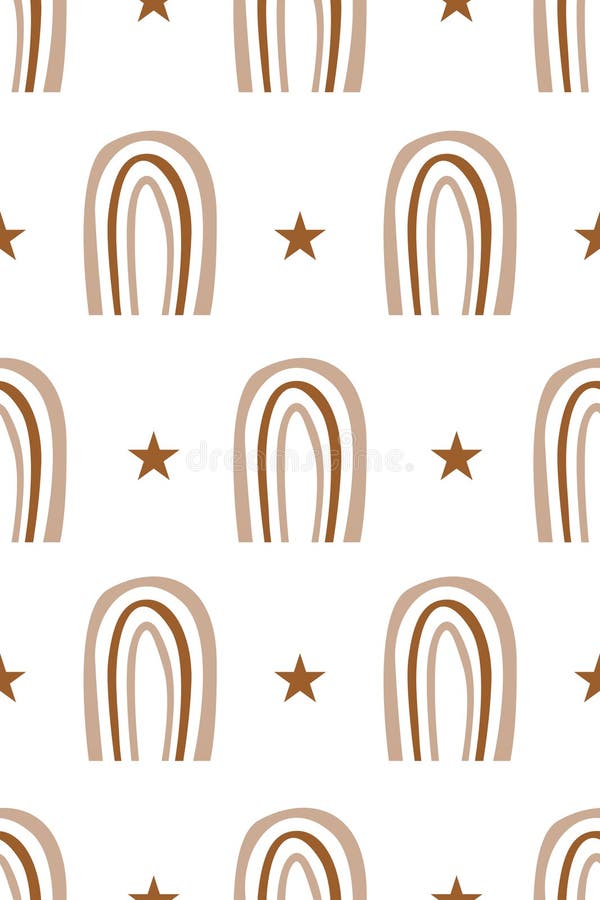 Nursery Rainbow Wall Art Poster. Boho Rainbow Seamless Pattern ...