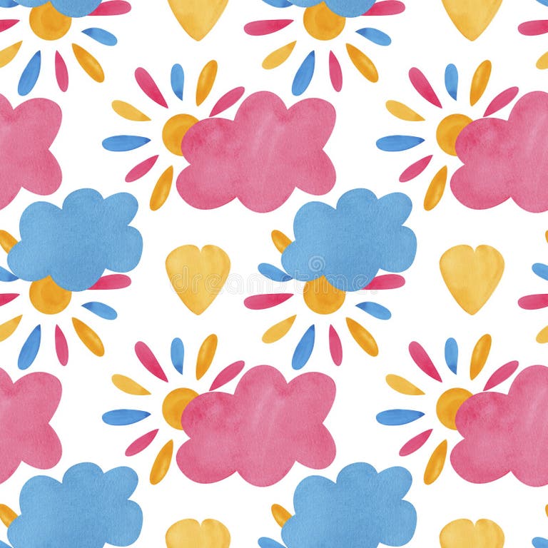 Cute Nursery Seamless Pattern Design. Stock Photo - Image of blue ...