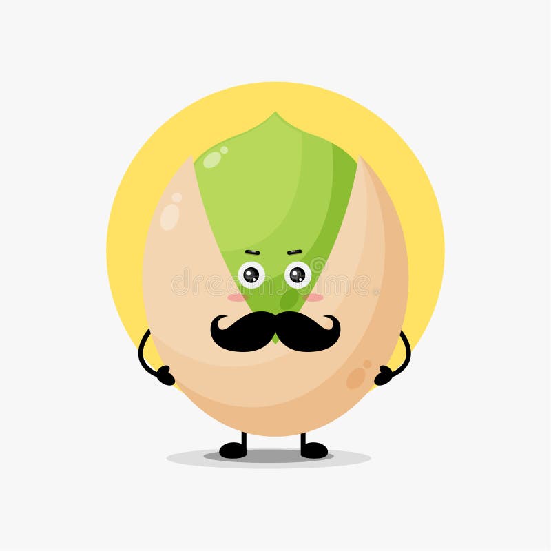 Cute Nut Character with Mustache Stock Vector - Illustration of ...