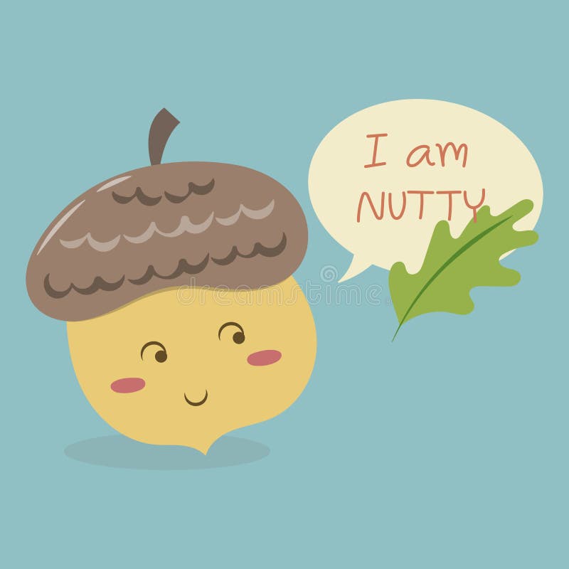 Cute Nut Pastel Cartoon stock vector. Illustration of face - 173925545