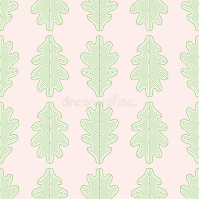 Cute Oak Leaf Vector Repeat Pattern Stock Vector - Illustration of ...