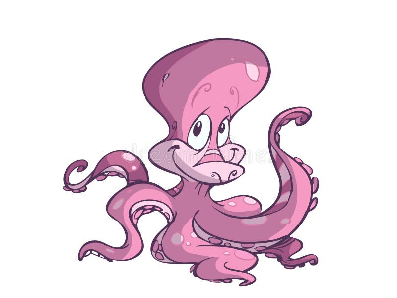 Cute octopus alien stock illustration. Illustration of cartoon - 13251273