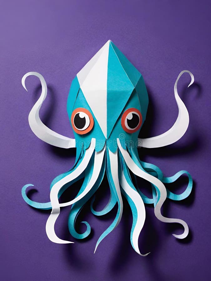 Cute Octopus with a Blank Paper Stock Illustration - Illustration of ...