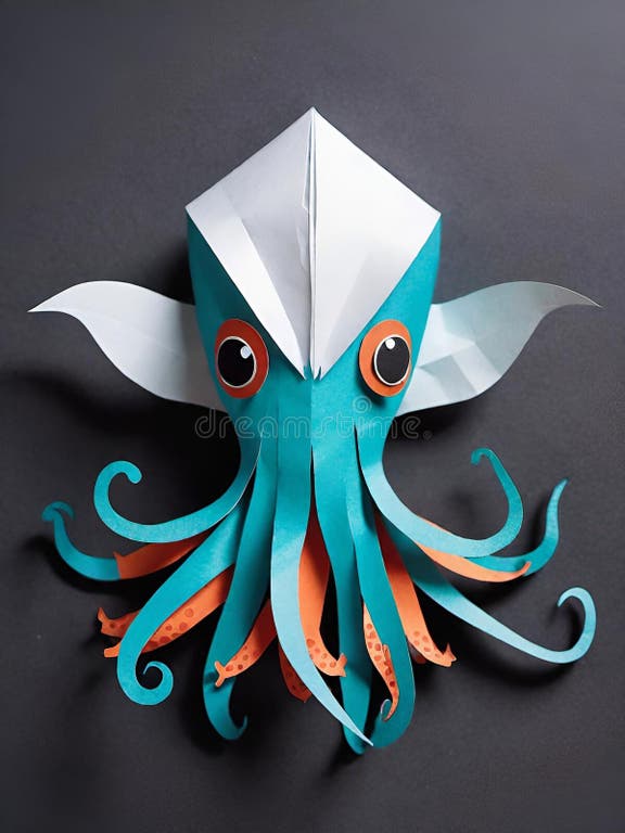 Cute Octopus with a Blank Paper Stock Illustration - Illustration of ...