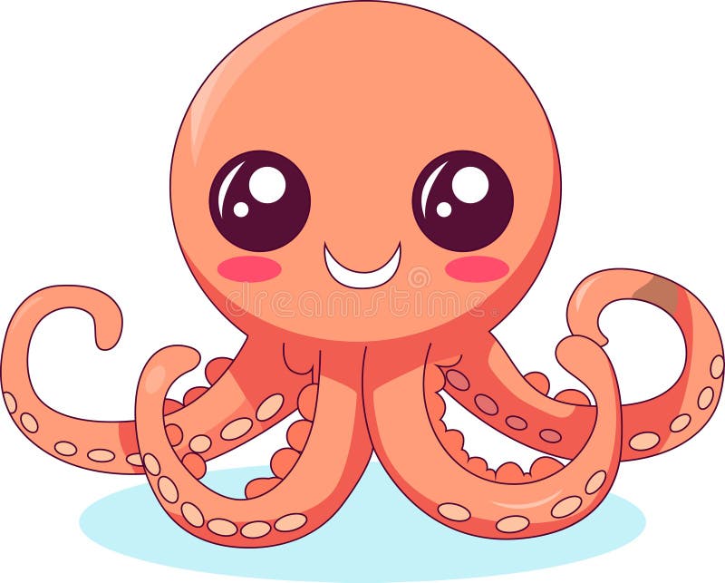 Cute Octopus Cartoon stock vector. Illustration of fish - 309663922