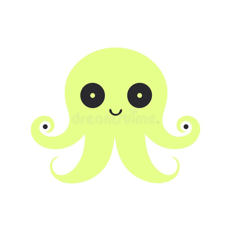 Vector Illustration of a Cute Smiley Octopus Stock Vector ...