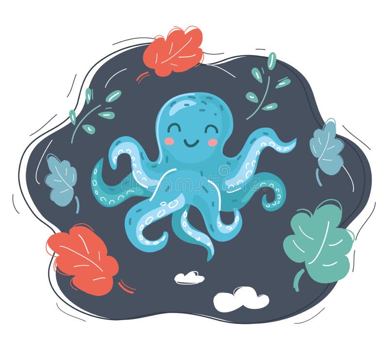 Cute Octopus Illustration for Kids and Babies Stock Vector ...