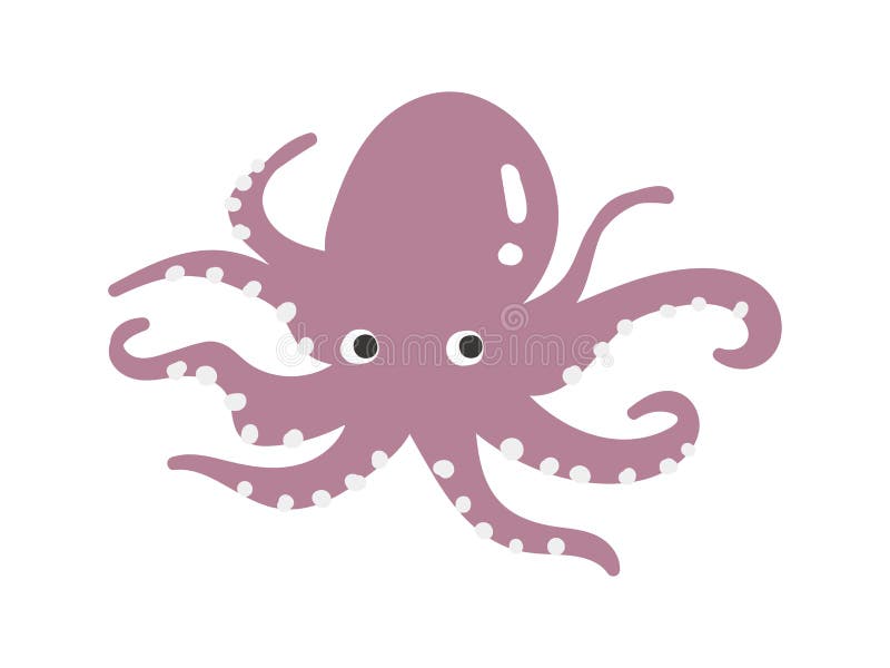 Cute Octopus. Simple and Flat Design Stock Vector - Illustration of ...