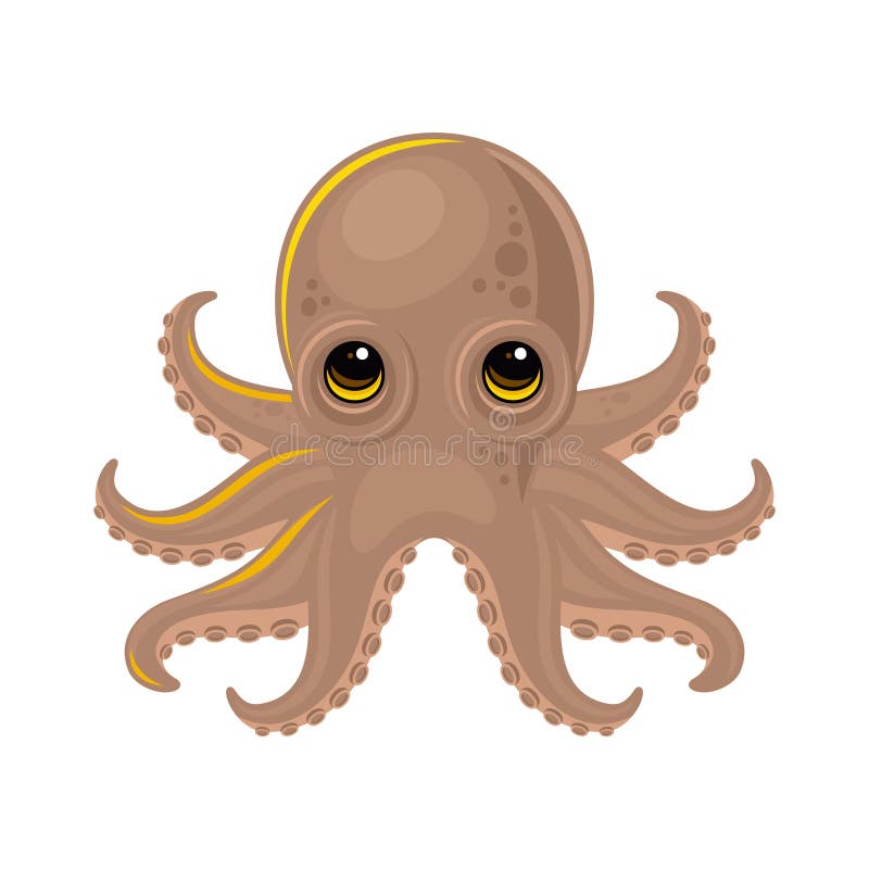 Cute Octopus on White Background. Vector Stock Vector - Illustration of ...