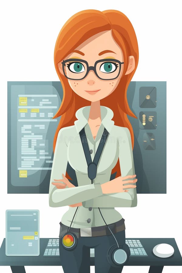 Cute Office Worker Avatar. AI Generated Stock Photo - Image of portrait ...