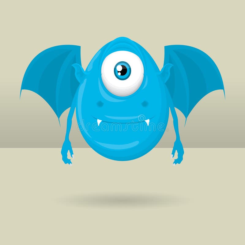 Cute One Eyed Monster. Vector Illustration Decorative Design Stock ...