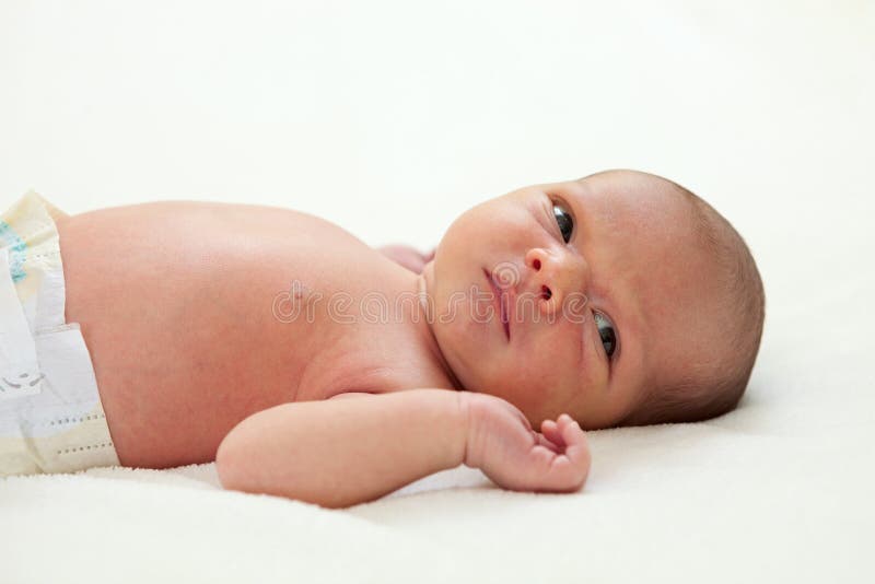 Cute one week old baby boy stock image. Image of closeup - 19073303