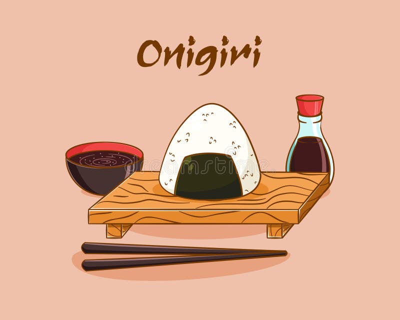 Cute Onigiri Cartoon Illustration Stock Vector - Illustration of mascot ...
