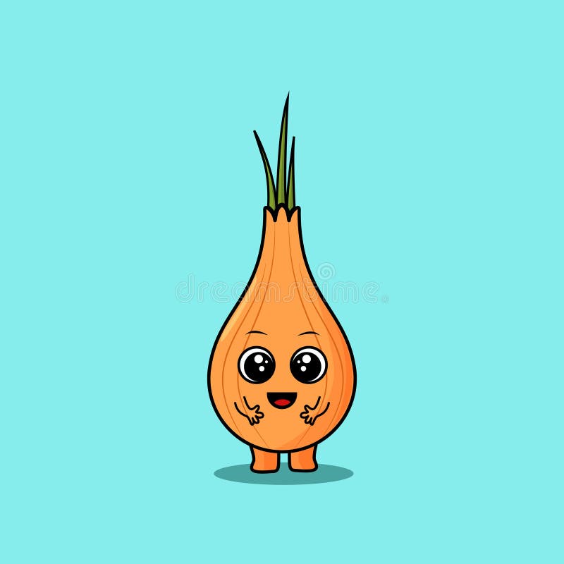 Cute Onion Mascot Character Vector Illustration Stock Vector ...