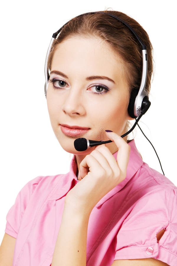 Cute Operator Thumbs Up stock photo. Image of center - 25737882