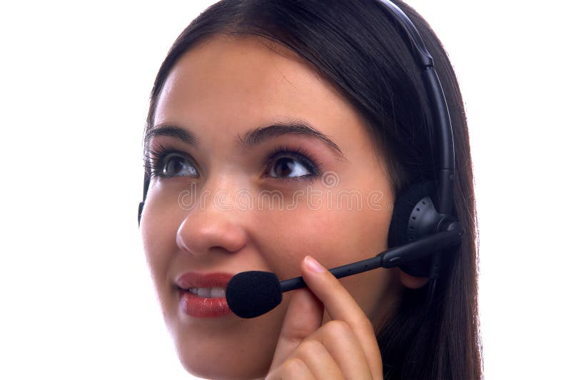 Cute operator stock image. Image of female, contact, help - 2910199