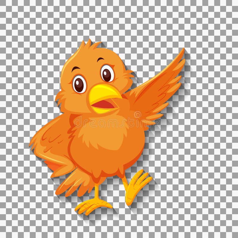 Cute Orange Bird Cartoon Character Stock Vector - Illustration of cute ...