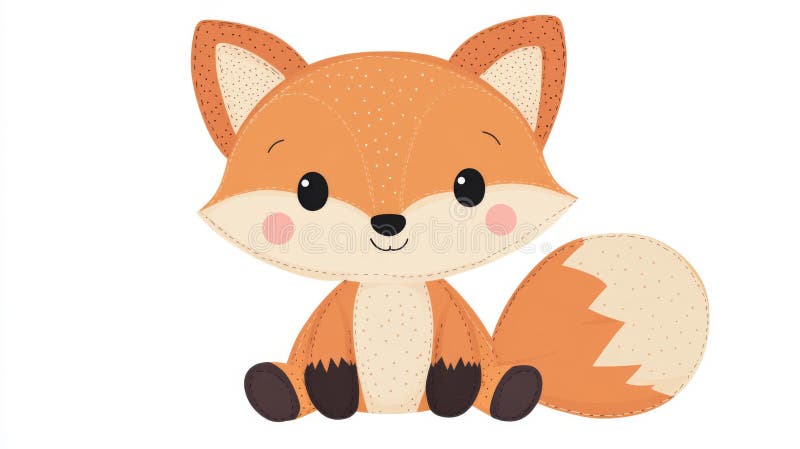 Cute Orange Cartoon Fox Illustration Stock Illustration - Illustration ...