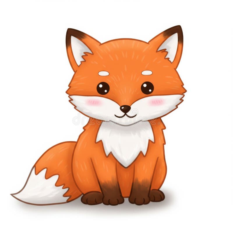 Cute Orange Cartoon Fox Illustration Stock Illustration - Illustration ...