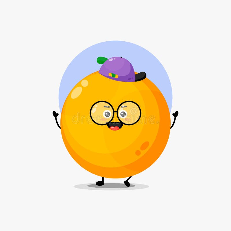 Cute Orange Character Wearing a Hat Stock Vector - Illustration of ...